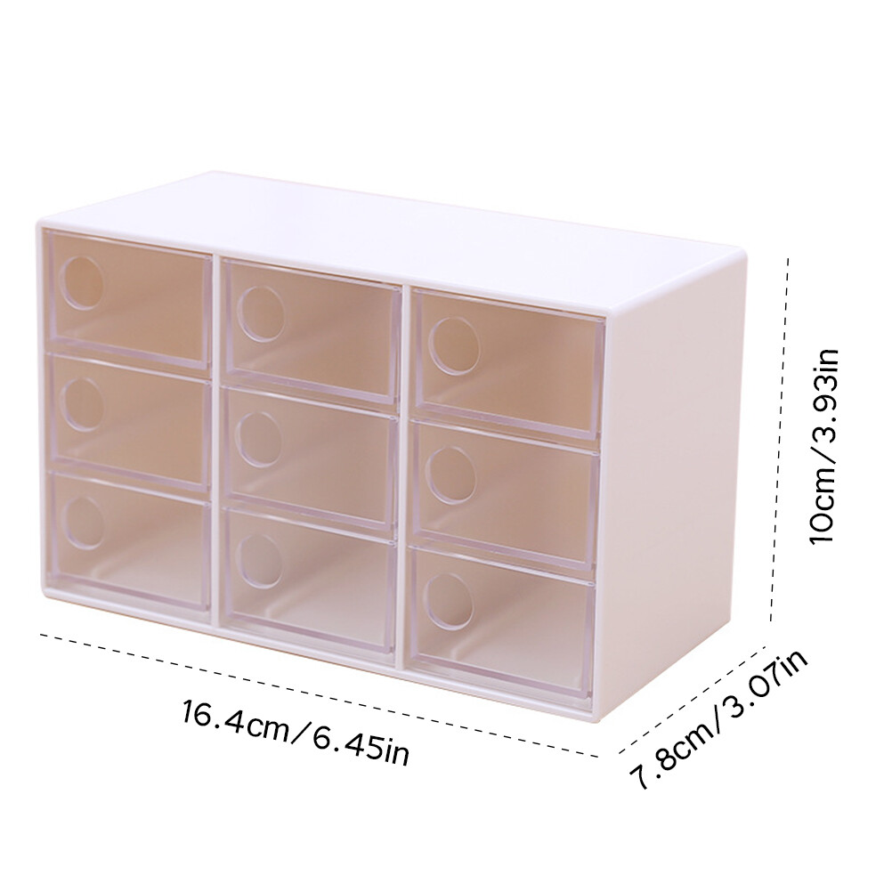 Mini 9 Grid Drawer Desk Storage Box Plastic Storage Organizer for Home ...