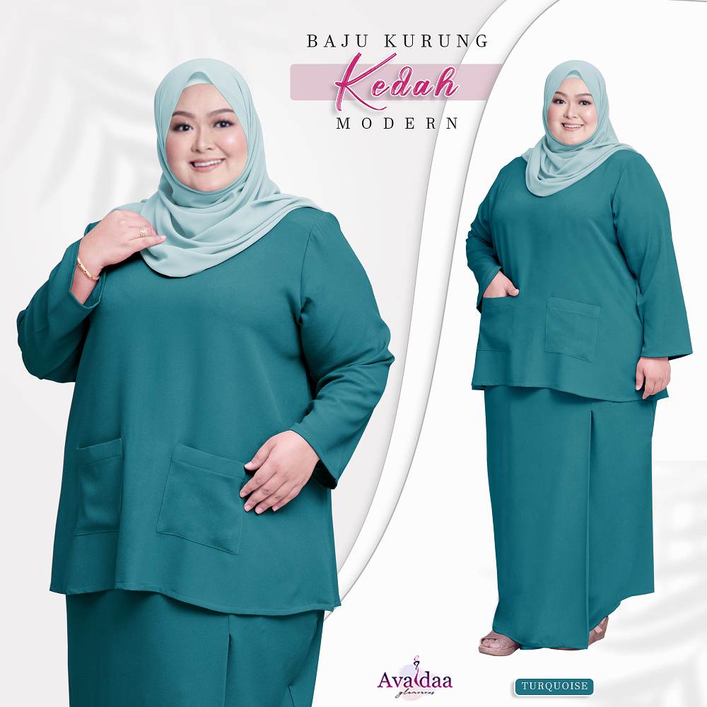 Plus Size Baju Kurung Kedah Modern by Avadaa Glamorous | Lazada