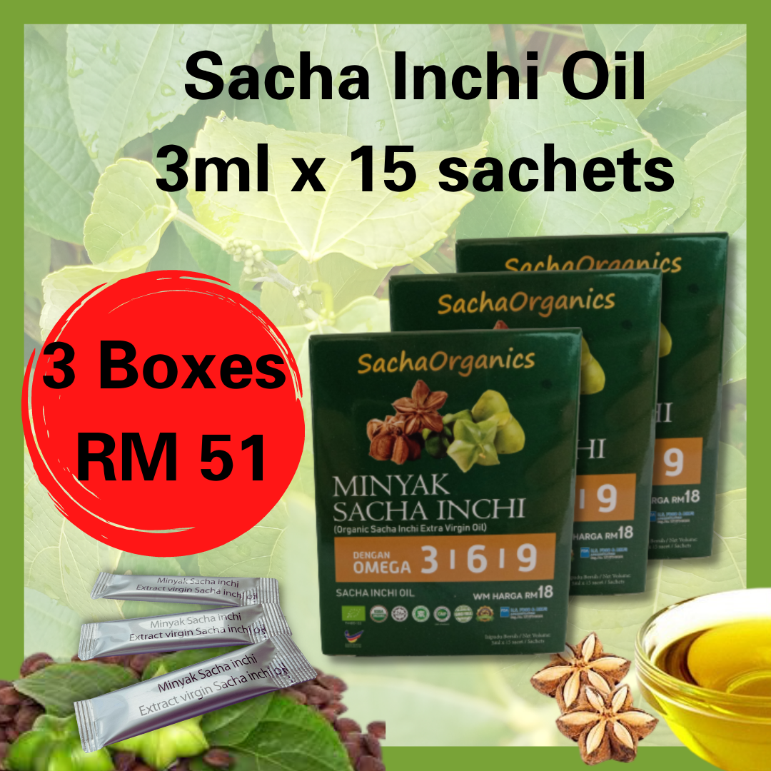 Sacha Inchi Oil Minyak Sacha Inchi 印加果油 3ml x15 sachets 3 boxes | Lazada