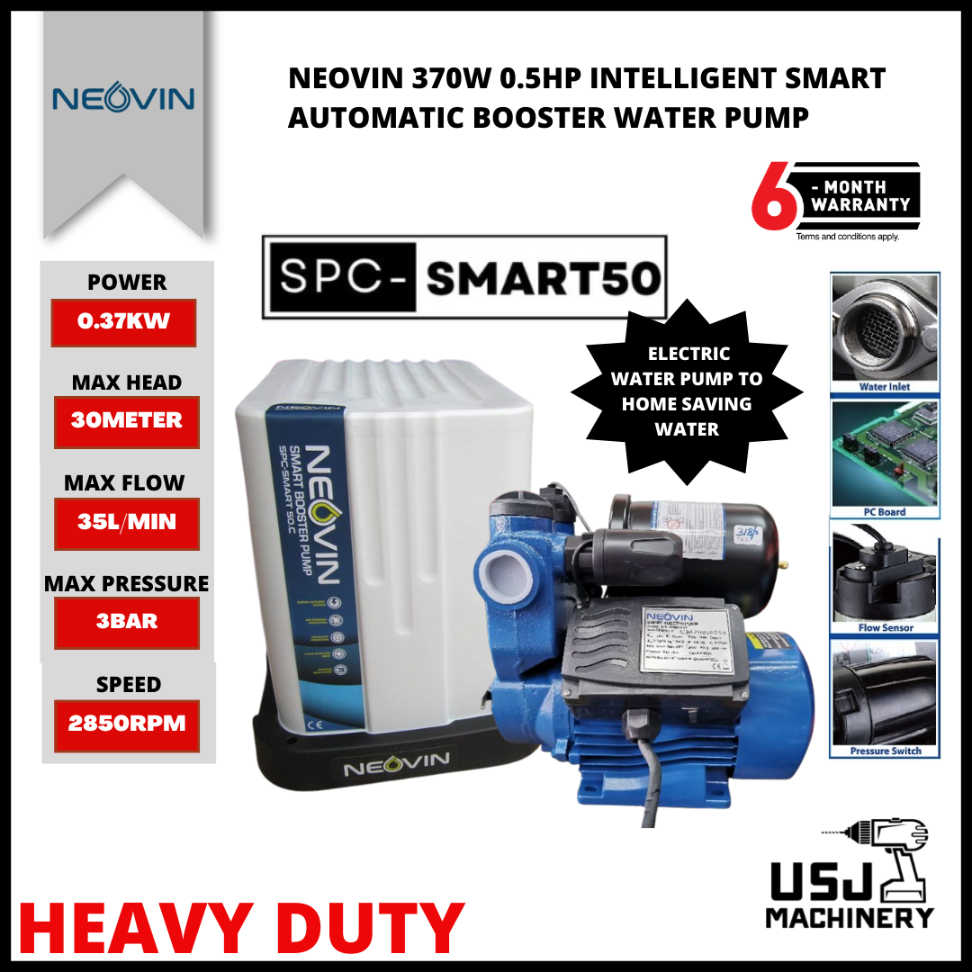 NEOVIN 370W 0.5HP Intelligent Smart Automatic Booster Water Pump SPC-SMART 50 | 6 Months ...