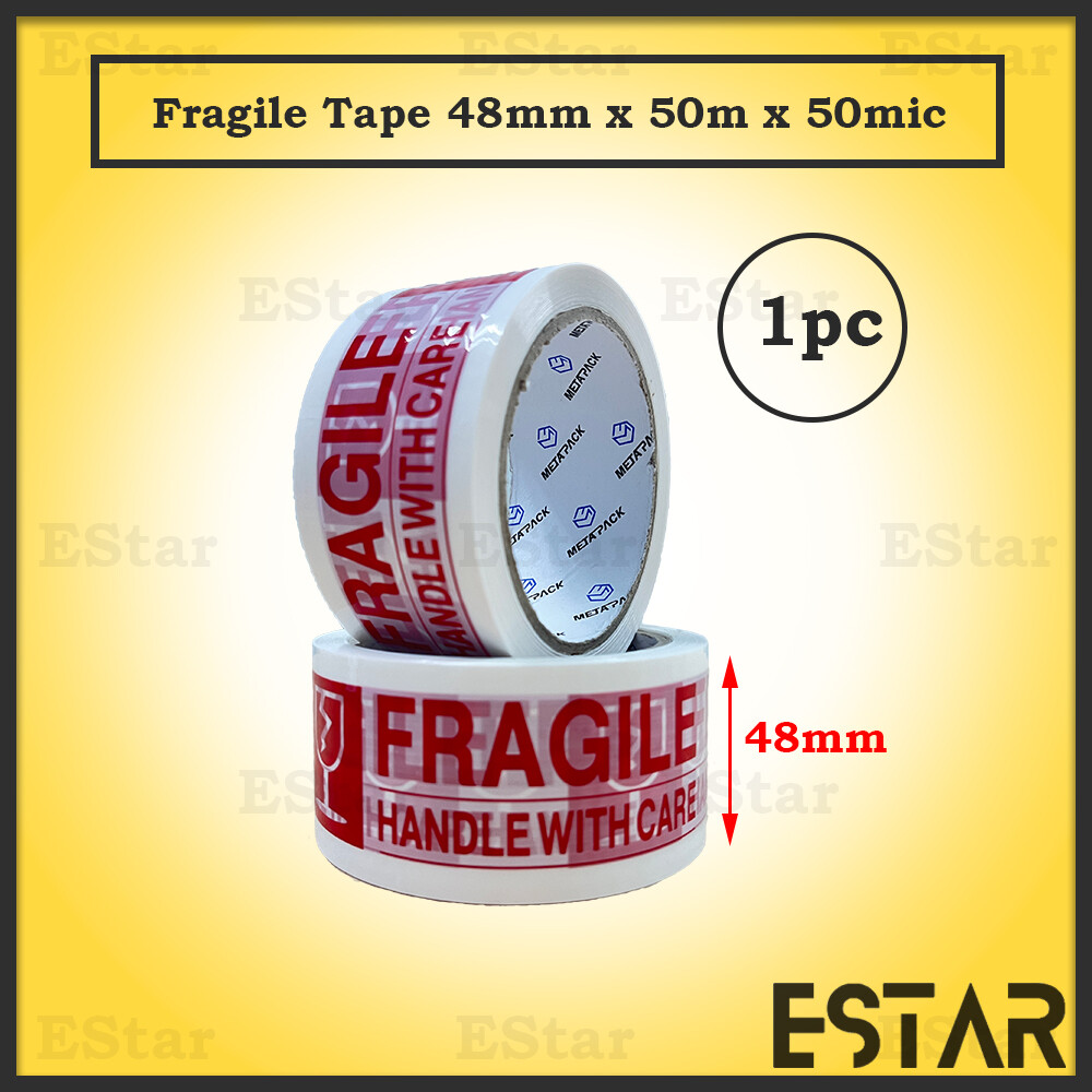 45mm 48mm x 50mic x 50M High Quality Fragile Tape Opp Tape 1 unit [FT01 ...