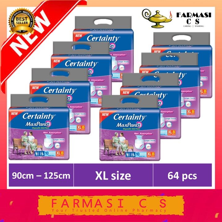 Certainty Maxpants Disposable Adult Pants XL Size 64 pieces - one ...