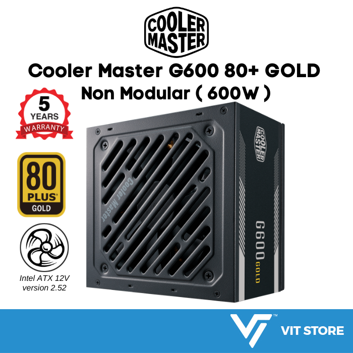 Cooler Master G600 80+ GOLD (600W) Non Modular Power Supply Unit PSU ...