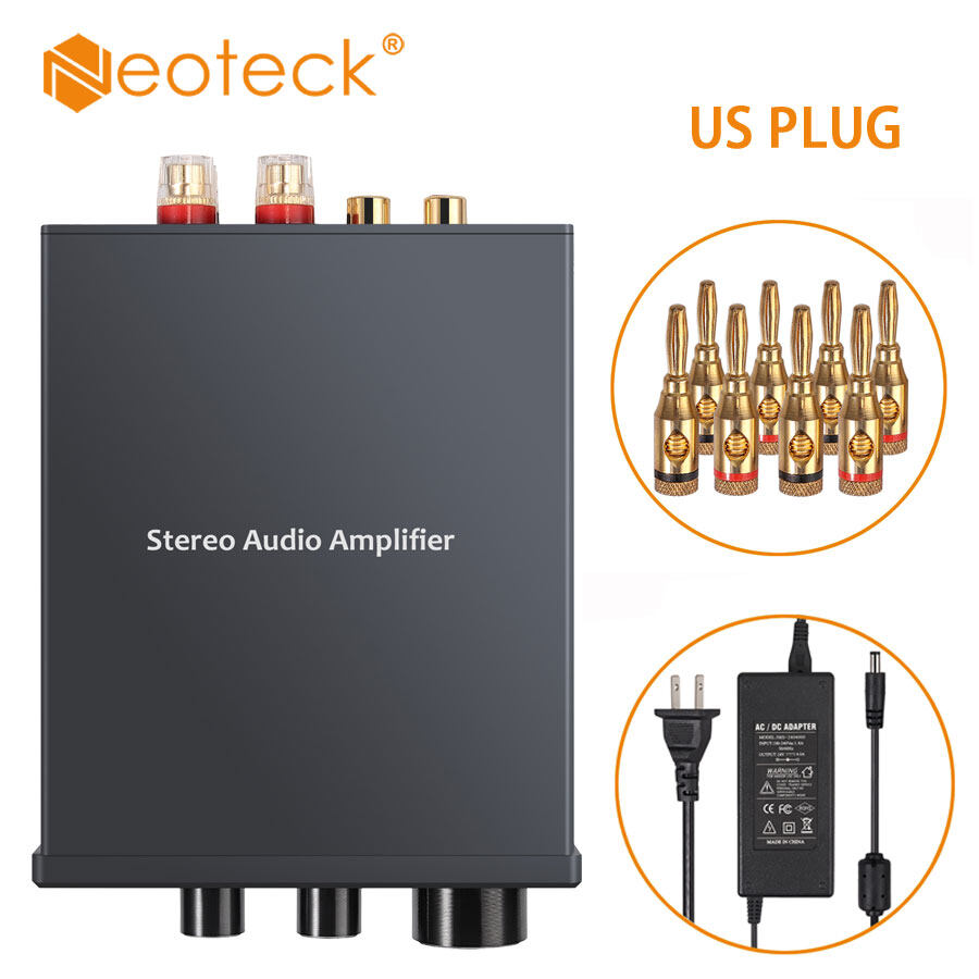 Neoteck 2 Channel Stereo Audio Amplifier Bluetooth 4.2 Receiver Stereo ...