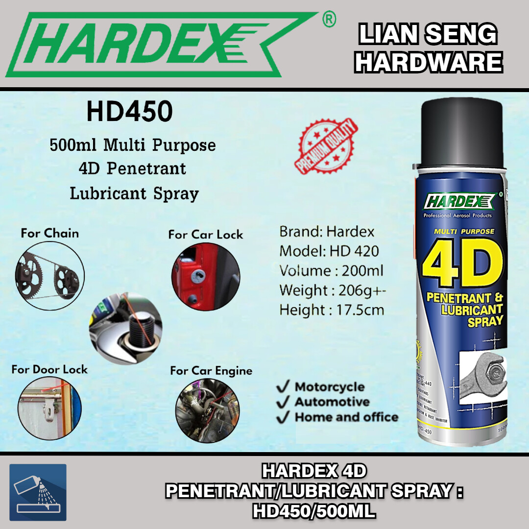 HARDEX 4D PENETRANT LUBRICANT SPRAY HD450 500ML | Lazada