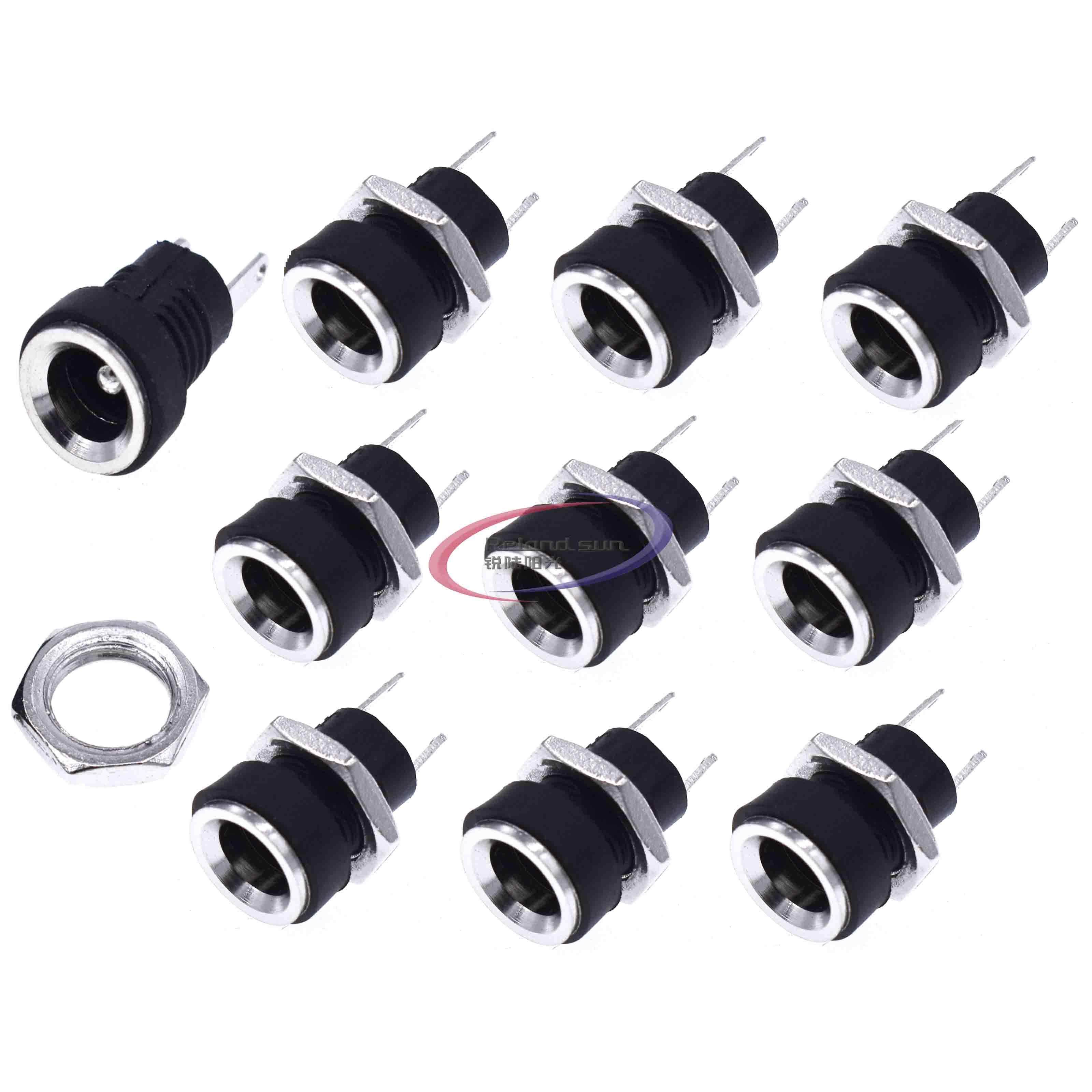 Toal 10PCS DC Power Connector pin 2.1x5.5mm Female Plug Jack + Male ...