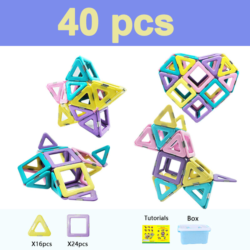 3D DIY Magnetic Building Blocks STEM Educational Toys Tiles Set for ...