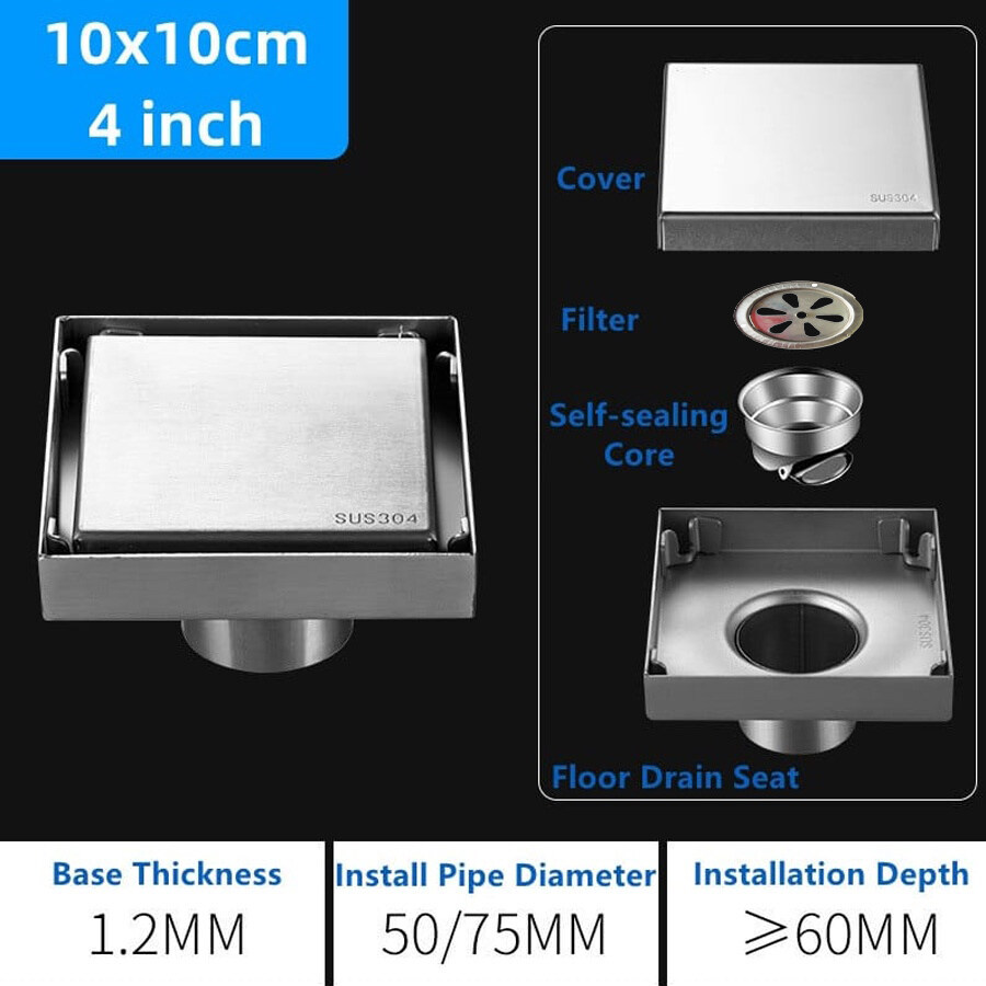 Floor Drain 304 Stainless Steel Floor Trap Grating Floor Trap Anti ...