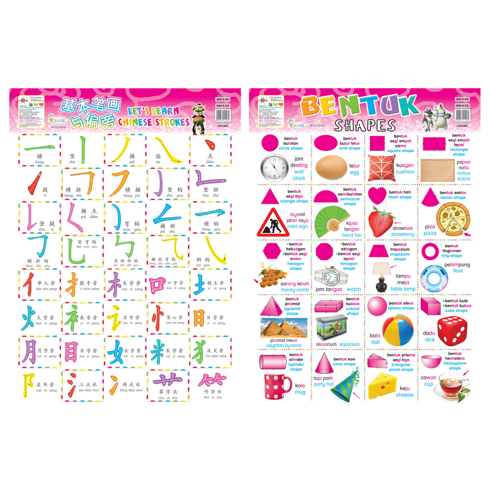 Abjad / Alphabet & Bentuk/Corak/Shapes/Patterns WC22 SERIES | Lazada