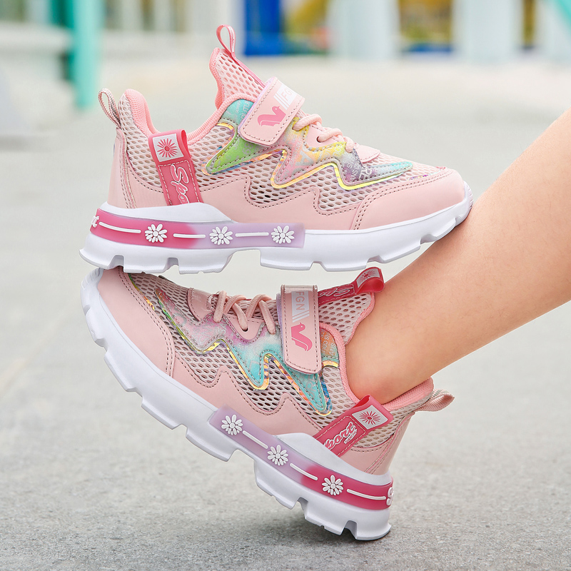 Girls' Sports Shoes 2021 Summer Breathable Mesh Casual Shoes Children's ...