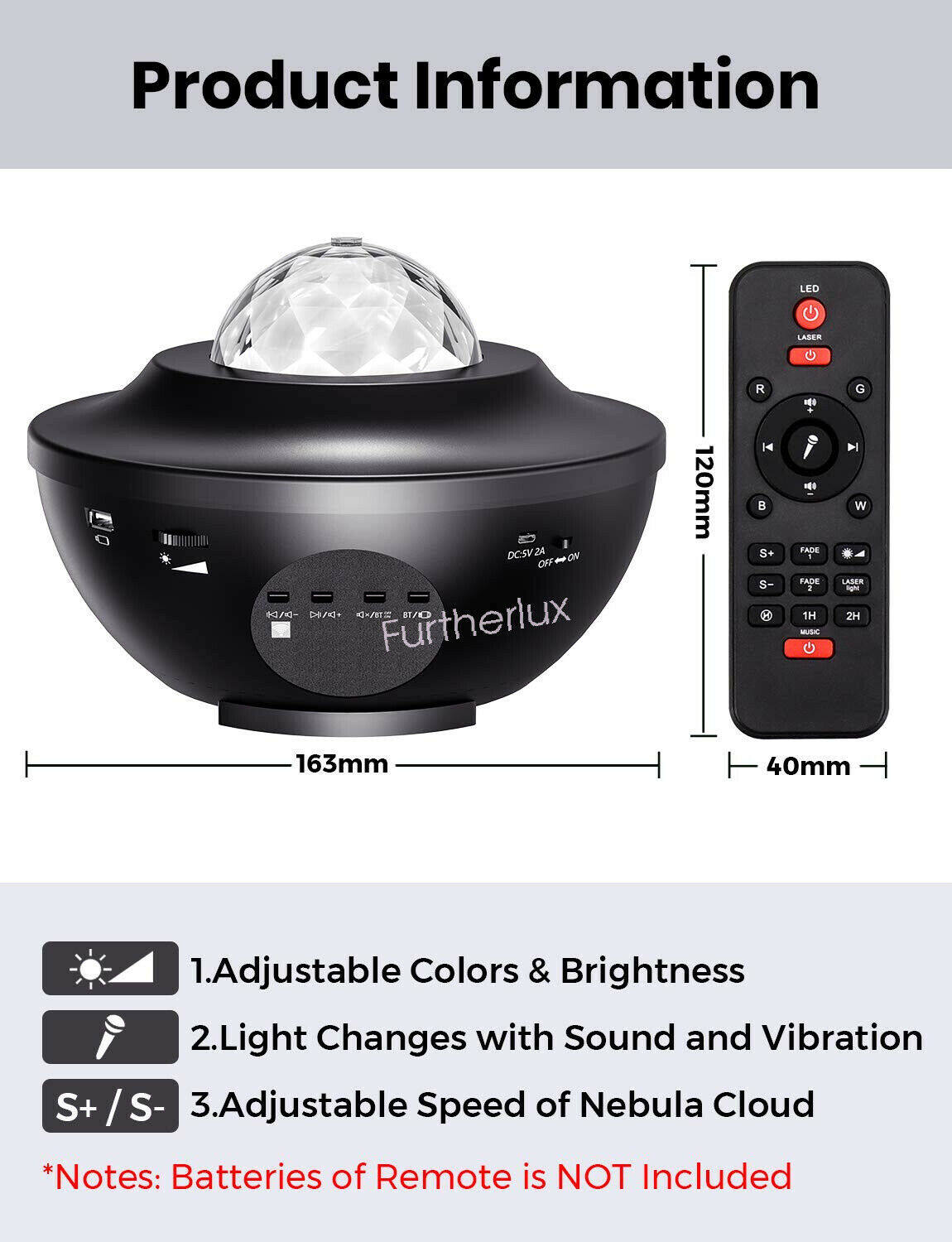 Relaxing Music Starlight Projection Lamp LED Night Light Projector ...