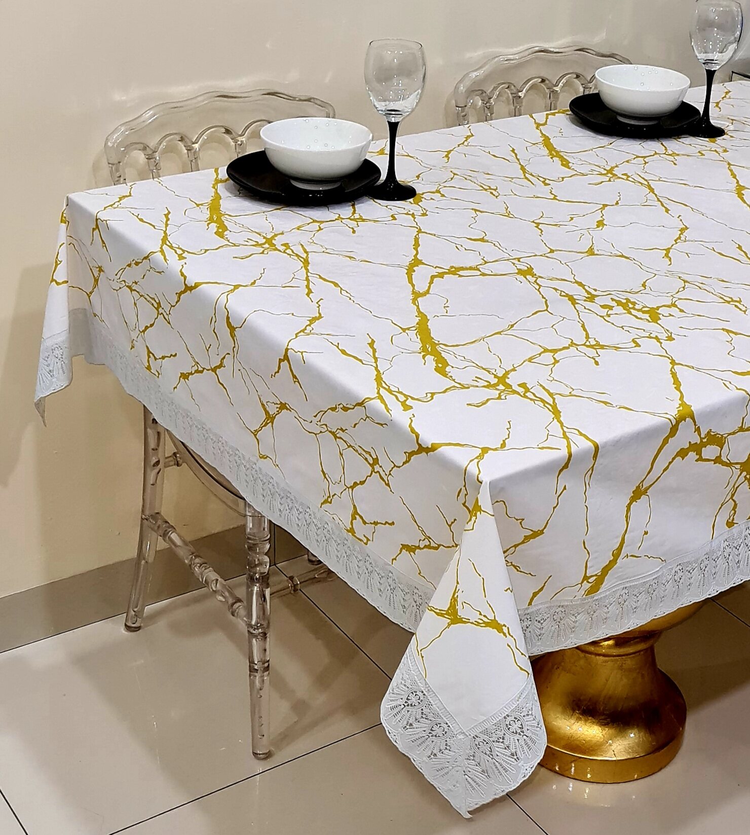 Alas Meja Makan Ekonomi 6 Kerusi Renda PVC 137cm X 180cm / Table Cloth ...