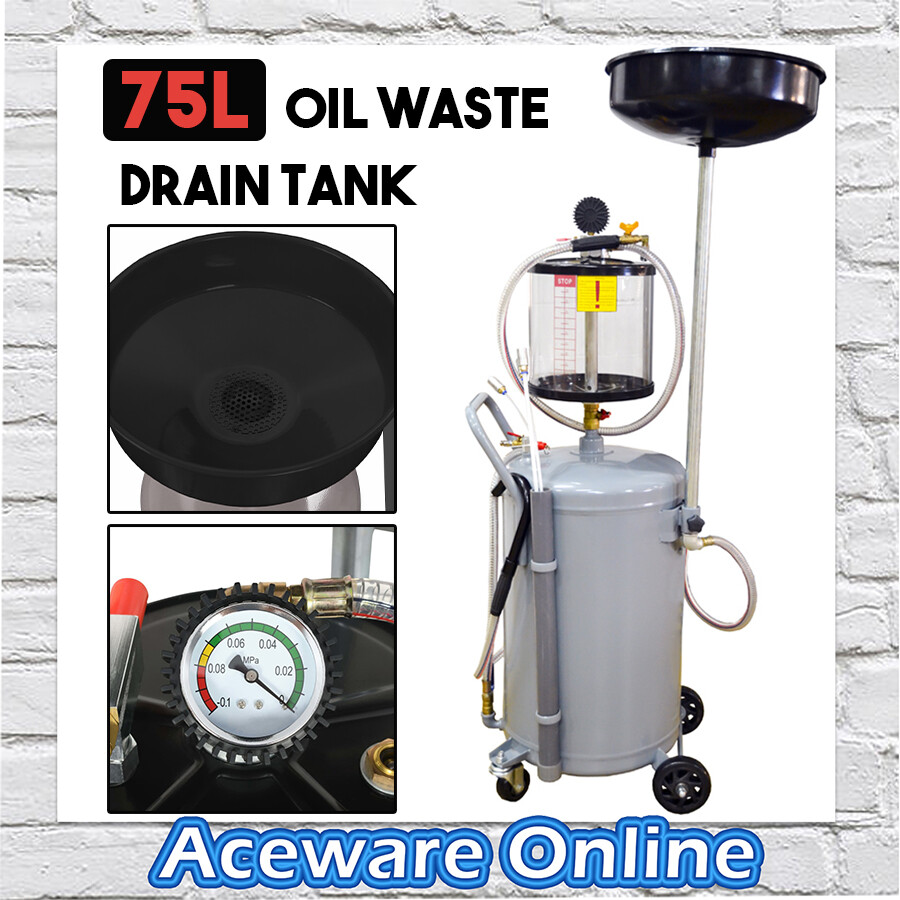3197 Oil Receiver 75L Portable Oil Waste Drain Tank Air Operated ...