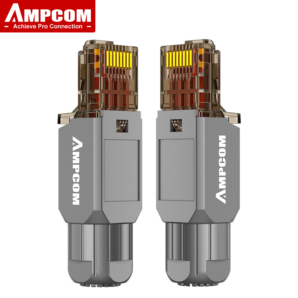 AMPCOM CAT6A Tool-Free UTP RJ45 Termination Plug, CAT6A CAT6 RJ45 ...