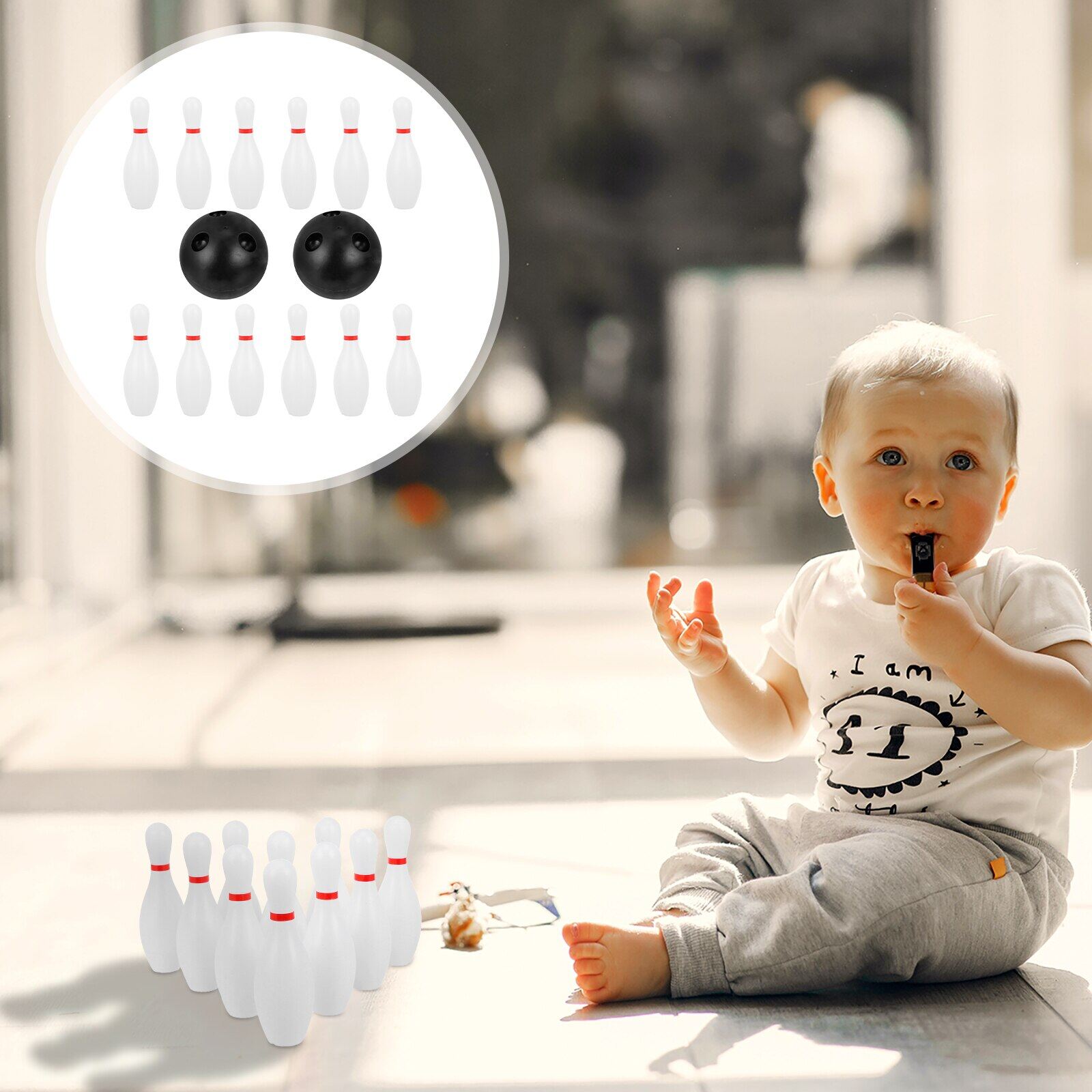 ชุดโบว์ลิ่ง Kids Ball Toy Balls For Game Children Indoor Toys Pin Games ...