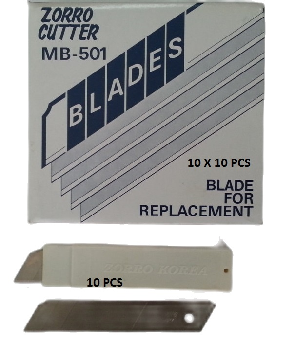 100PCS ORIGINAL ZORRO CUTTER BLADE MB-501 BLADE REFILL 18MM ( MADE IN ...