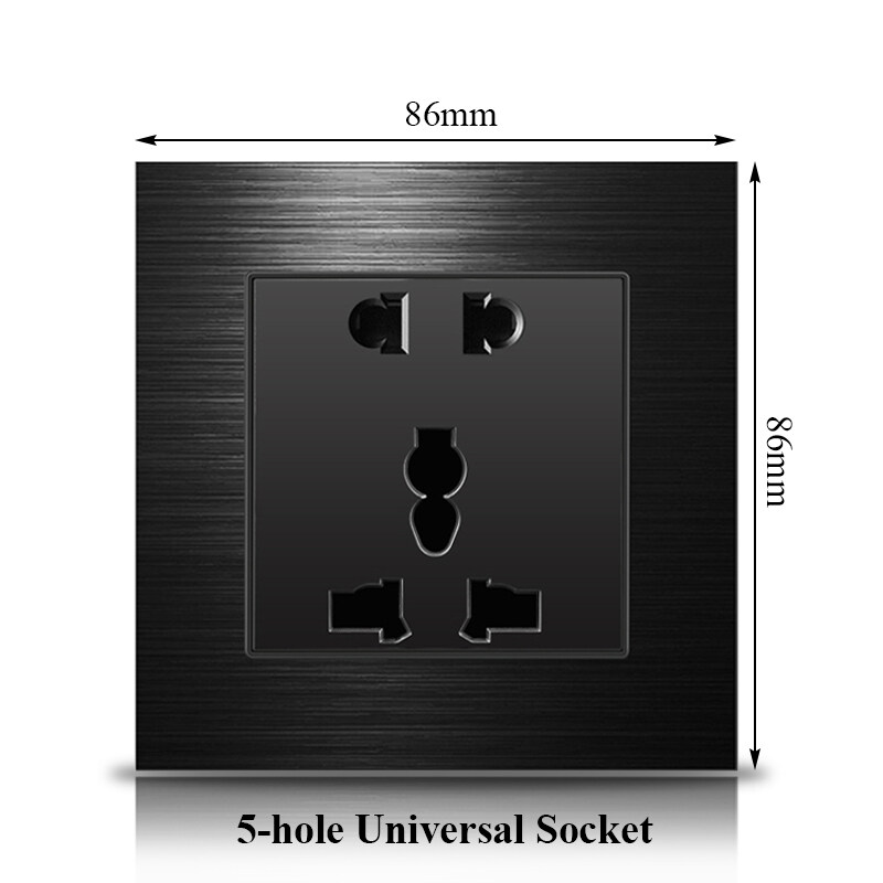 LSG Electrical Outlet 13amp Wall Universal Socket With Switch Black ...