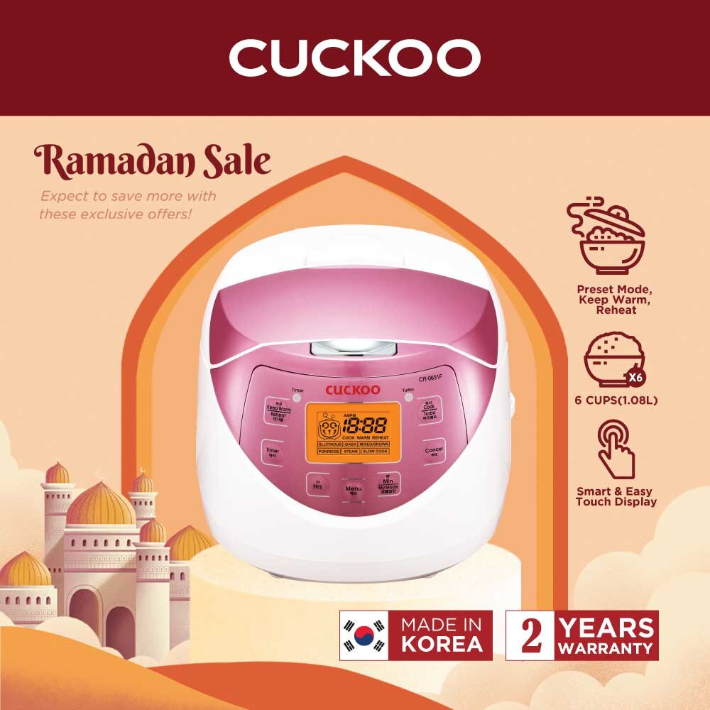 Cuckoo CR-0631F 1.08 Liter Multi-functional Fuzzy Logic Rice Cooker ...