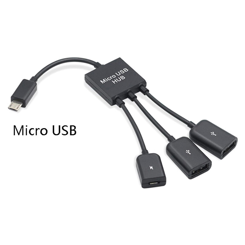 [North Bring] 3 in 1 Micro USB Type C HUB Male to Female Double USB 2.0 ...