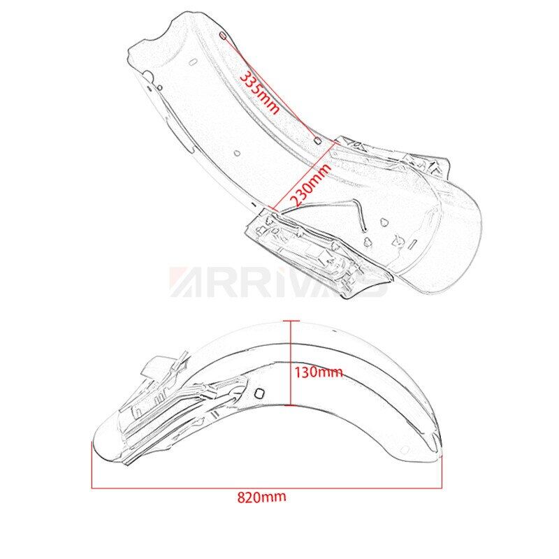 Motorcycle LED CVO Style Rear Fender System Extension Fascia Set For ...