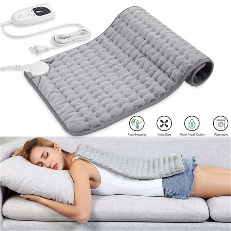Electric Heating Pad 6-Level Fast Moist/Dry Neck Shoulder Back Pain ...