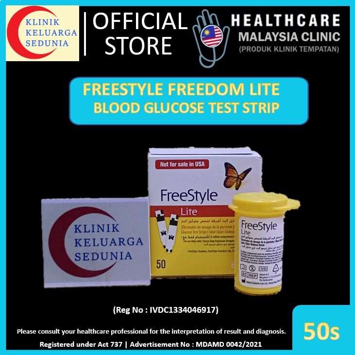 Abbott Freestyle Freedom Lite Glucose Test Strips 50s Free-style ...