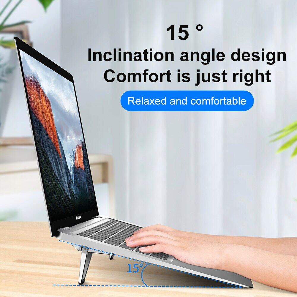 Metal Foldable Laptop Stand Non-slip Base Bracket Support For Macbook ...