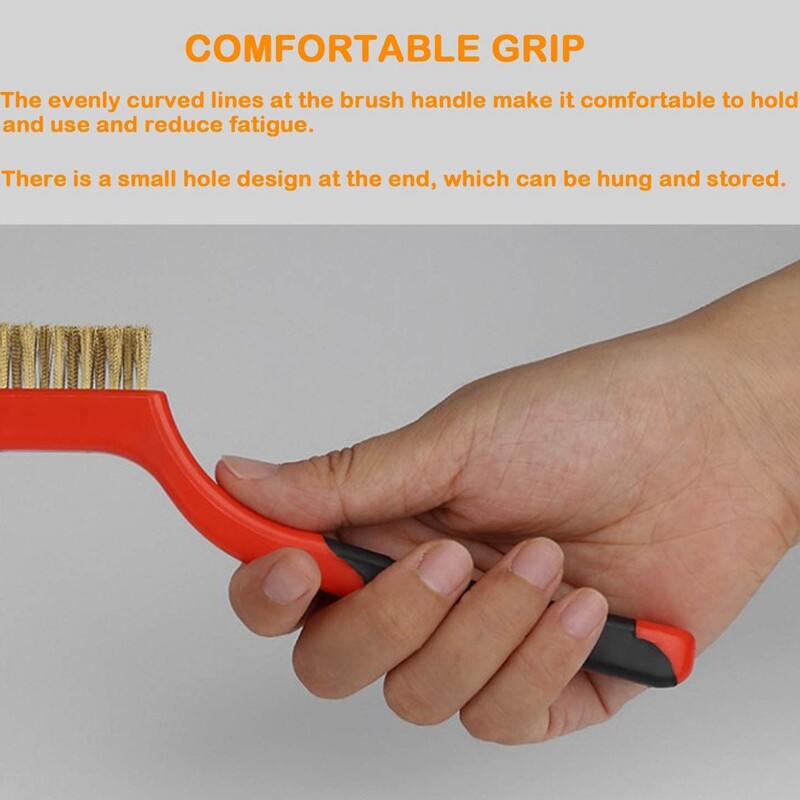 6Pcs Mini Wire Cleaning Brush Brass Stainless Steel and Nylon Heavy ...