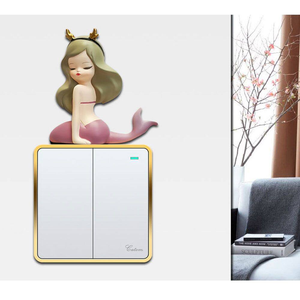 VDFD น่ารักมือวาดห้องนั่งเล่นสาวซ็อกเก็ตตกแต่งหมัดฟรีนางเงือกรูปร่าง3D ...