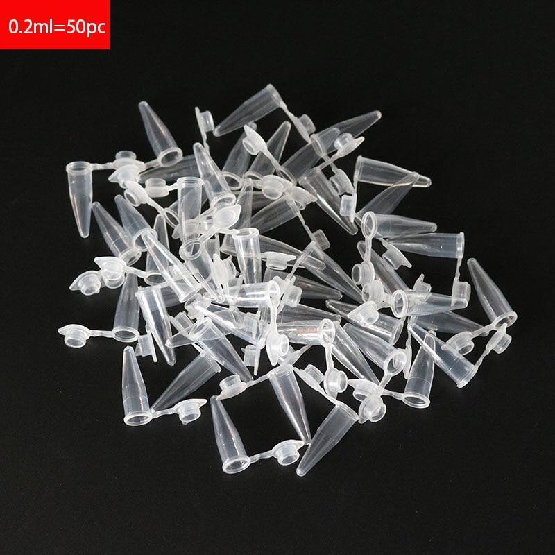 Micro 0.2 Ml Centrifuge Tube 50 Test Tubes Transparent Plastic Tube ...