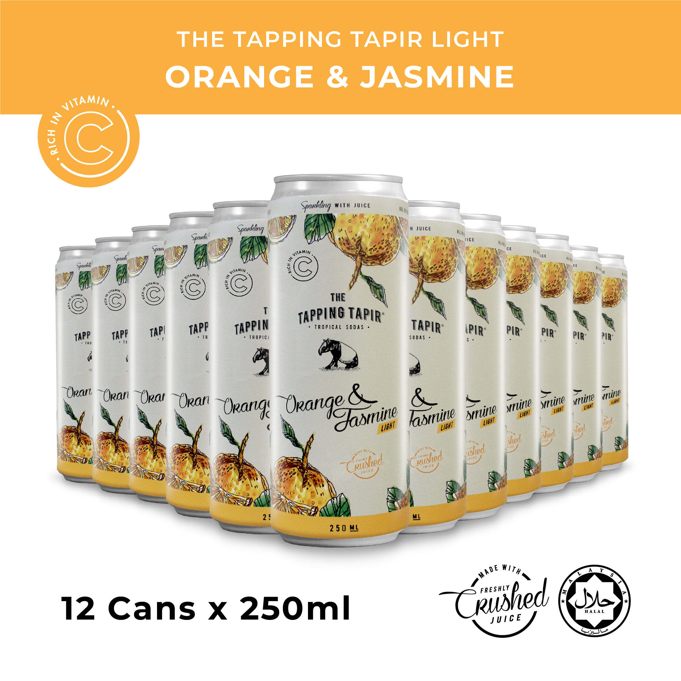 The Tapping Tapir Light Carbonated Soda Real Fruit Juice Drink Less ...