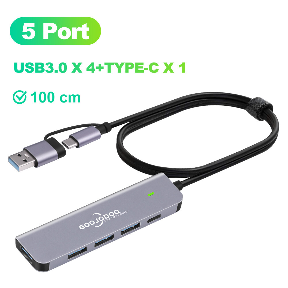 GOOJODOQ 5-In-1 5พอร์ต USB 3.1 Type-C ความเร็วสูง USB C Hub พร้อม Hub 3.0 2.0 5Gbps TF SD Reader ...