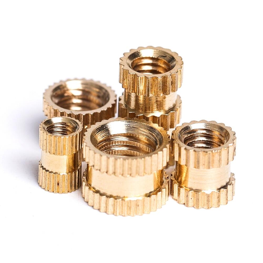 10/25/50/100 Pcs Brass Knurl Insert Nut M2 M2.5 M3 M4 M5 M6 Female Thread Copper Molding Knurled ...