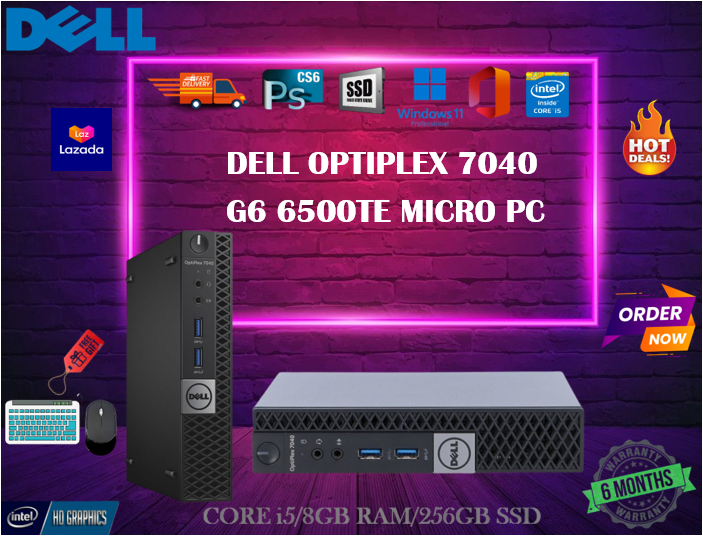 DELL OPTIPLEX 7040 G6 6500TE MICRO PC, CORE i5 6TH GENERATION, WARRANTY ...