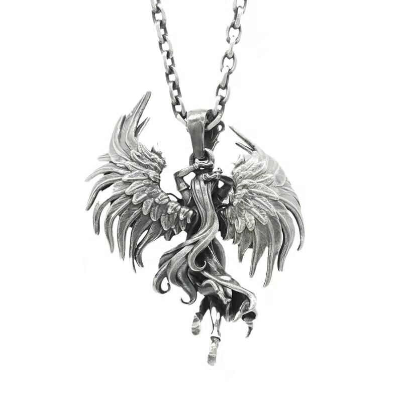 ขายร้อนอินเทรนด์ Retro บุคลิกภาพ Evil Angel จี้ผู้ชาย Punk Hip Hop Casual All Match สร้อยคอวัน
