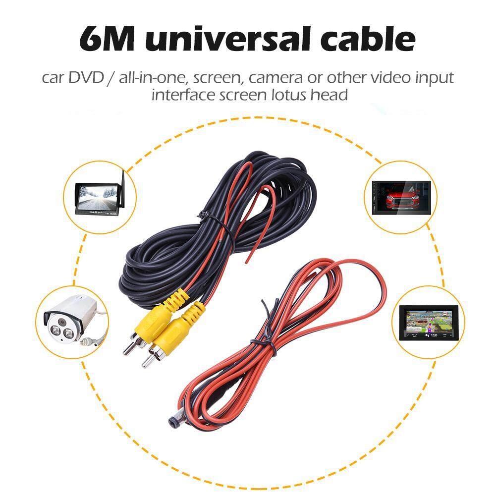 6 M RCA Video Cable สำหรับกล้องมองหลังรถยนต์ที่จอดรถกล้องสำรองข้อมูล ...