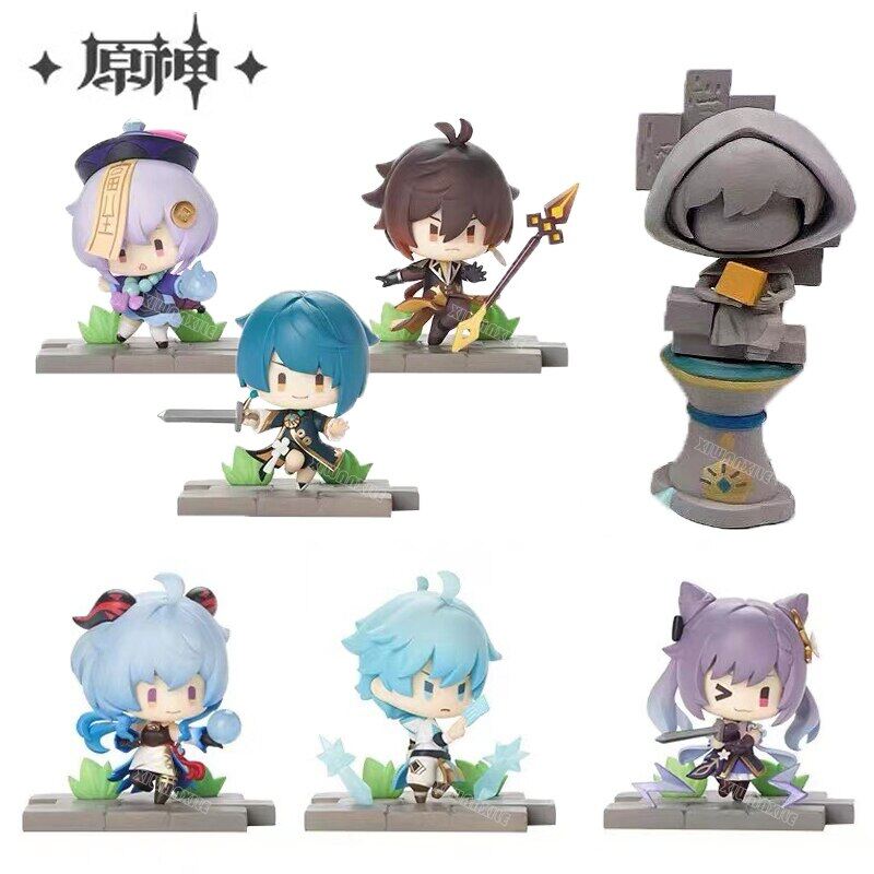 7pcs/set Genshin Impact Action Figure Liyue Battlefield Heroes Figura ...