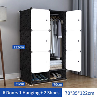Almari Pakaian Storage Cabinet Black/White Door Cabinet Hanging Clothes ...
