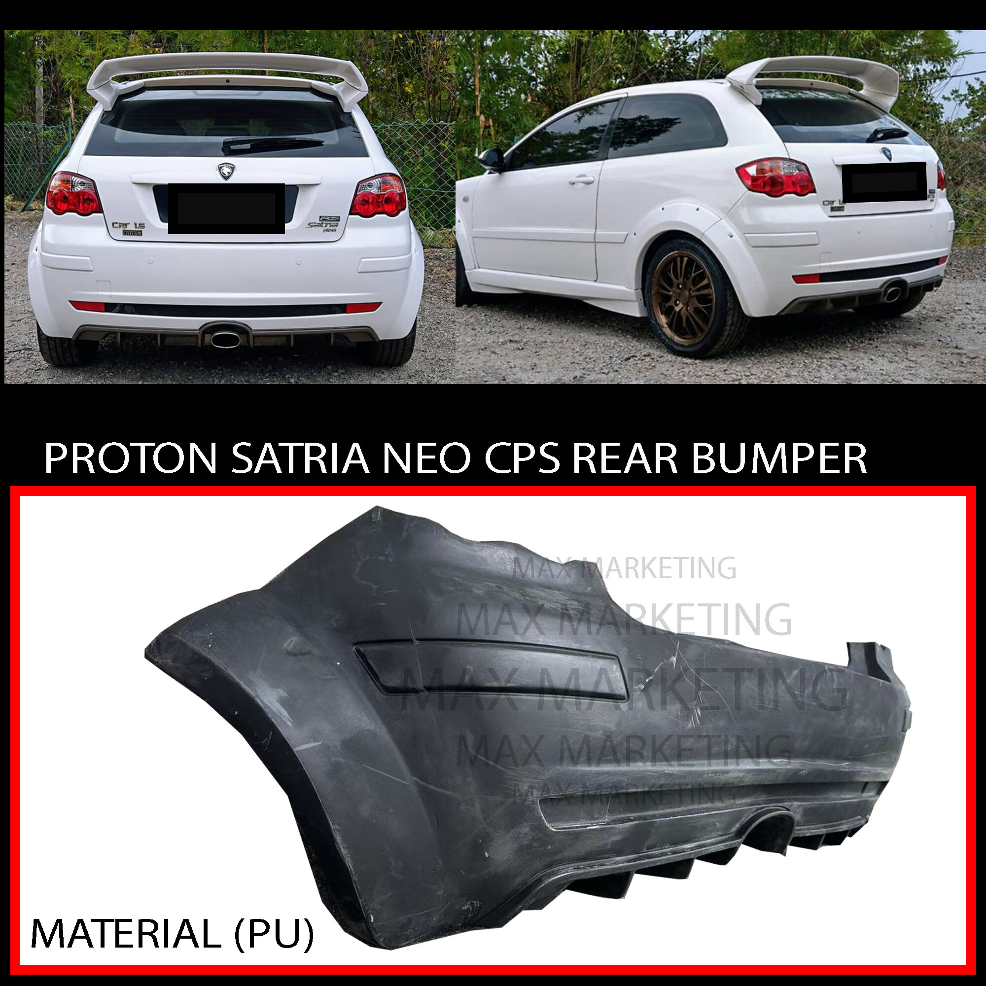 PROTON SATRIA NEO CPS REAR BUMPER (PU GETAH ) SKIRT LIP BODYKIT | Lazada