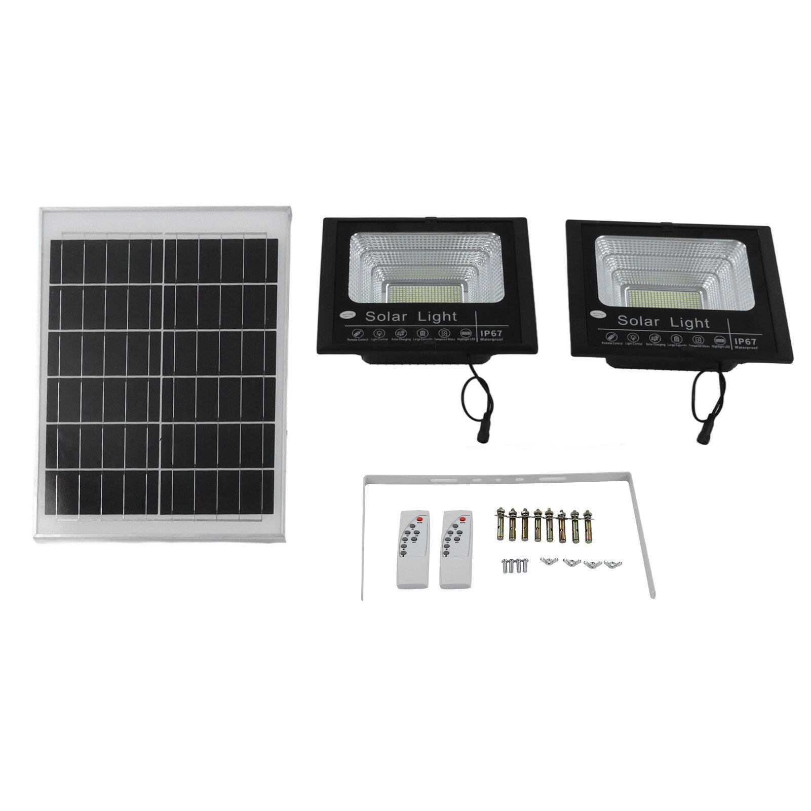 12W 6V Solar Panel Light With Remote Control Timing Outdoor Solar ...