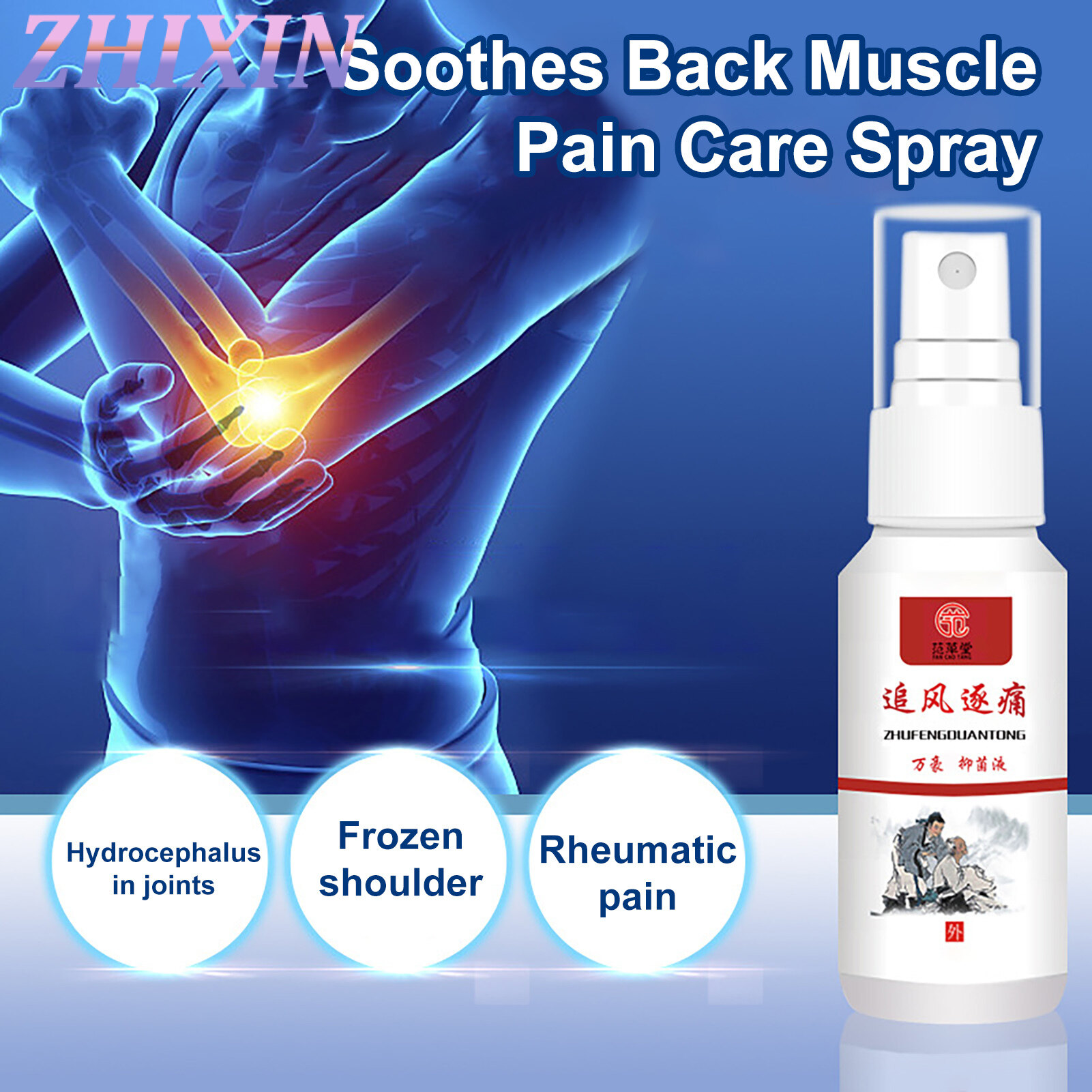 60ml Pain Relief Spray Mild to Skin Reduce Muscle Tension Natural ...