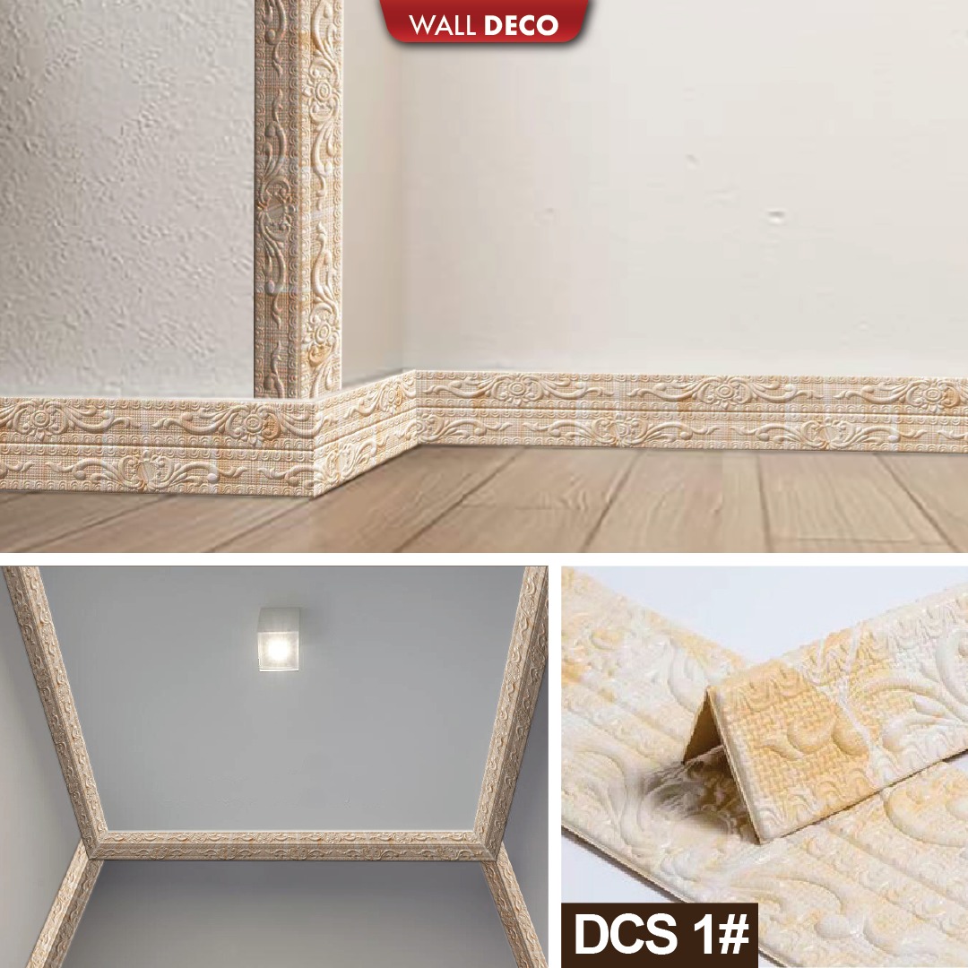8 CM X 230 CM [[FCS/LCS]] 3D WALLPAPER WAINSCOTING FOAM FLOOR SKIRTING ...