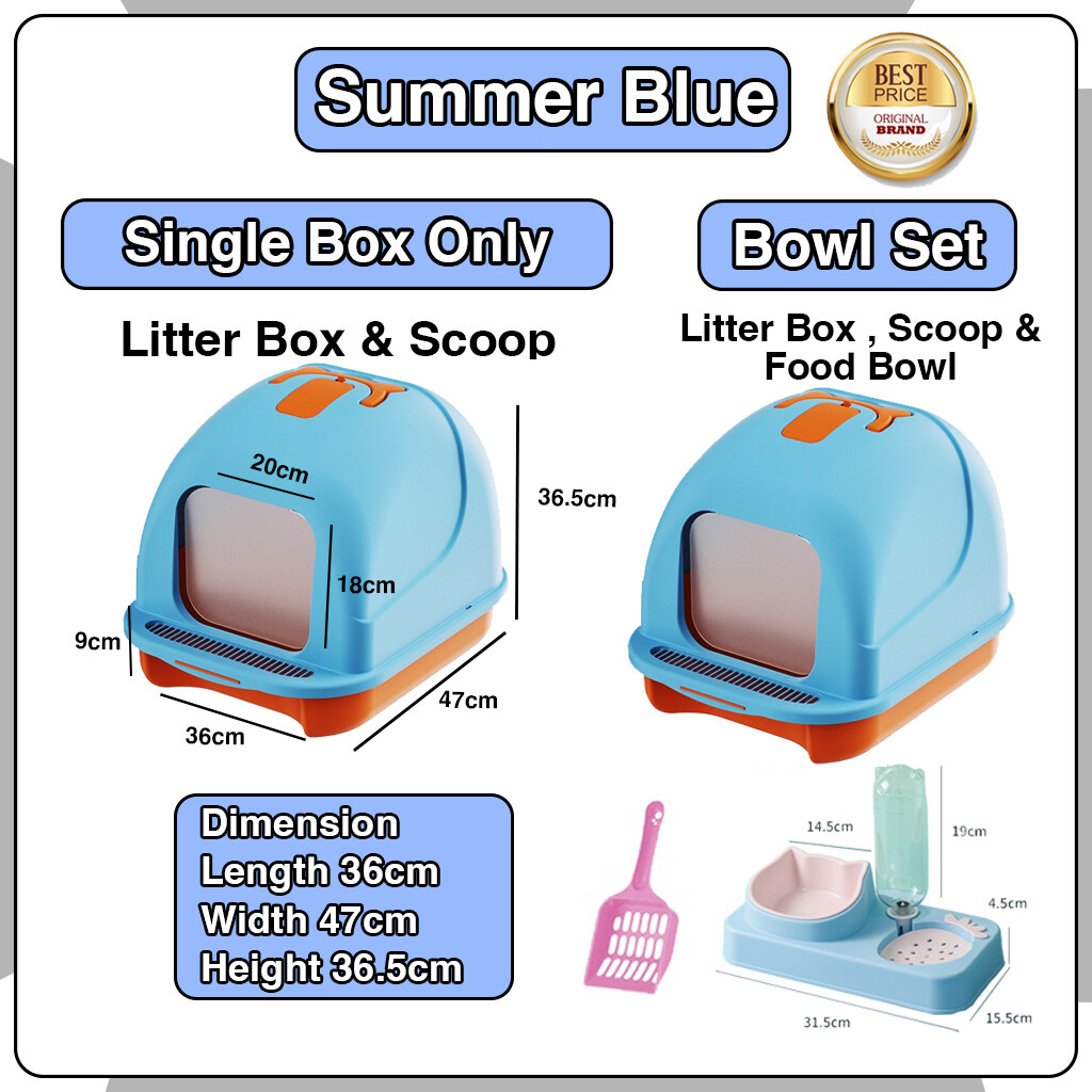 Openable Fully Enclosed Hooded Jumbo Cat Litter Box Large/Tempat Berak ...