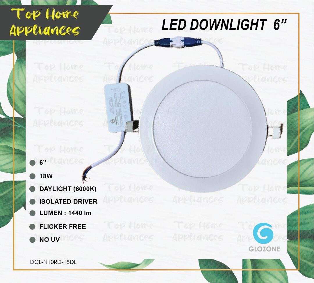 LED DOWNLIGHT GLOZONE 6" / GML-10-RD / 18W / ROUND / DAYLIGHT 6500K ...