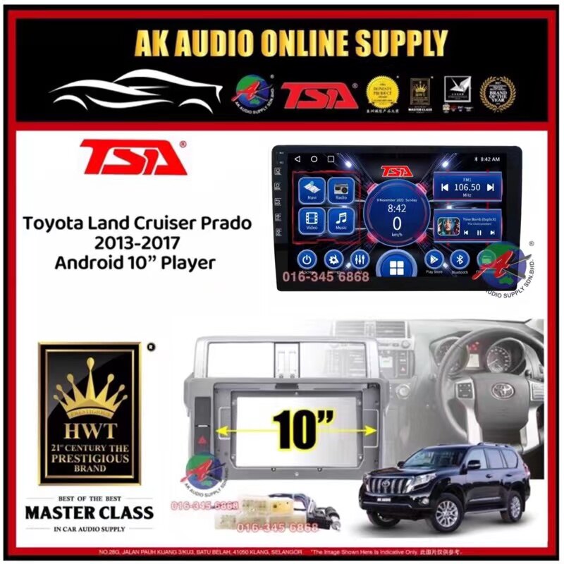 TSA Toyota Land Cruiser Prado 2013 - 2017 Android 10'' inch Car player ...