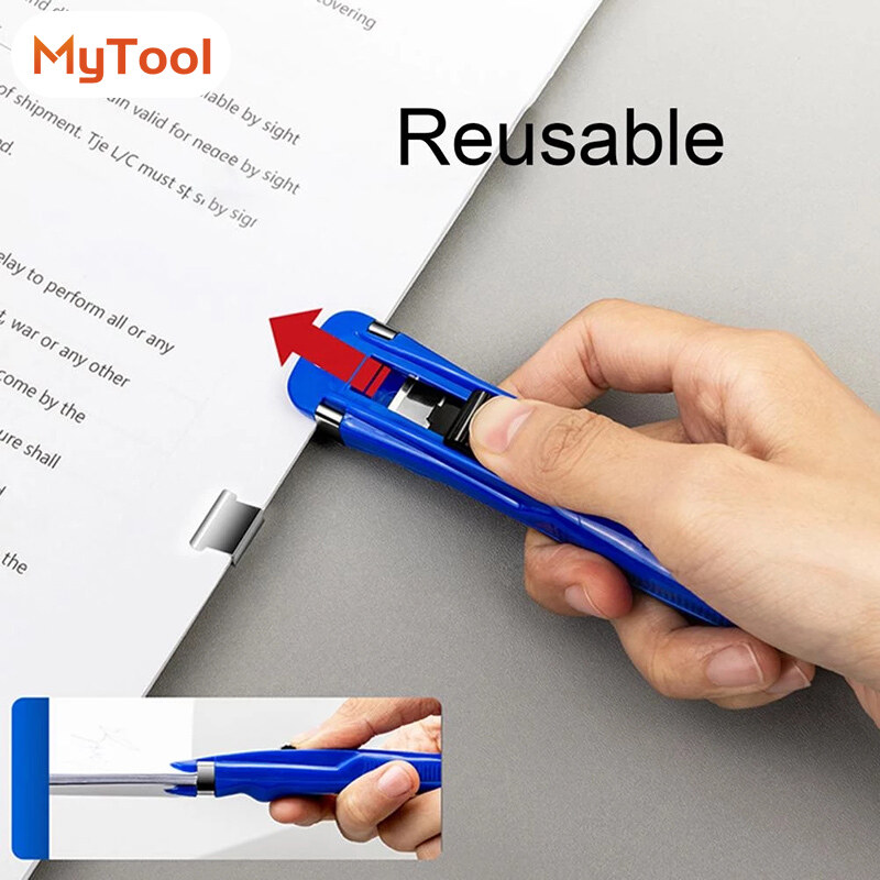 MyTool Clip Push Stapler Fixed Clips Stapler Binding Clip Reusable ...