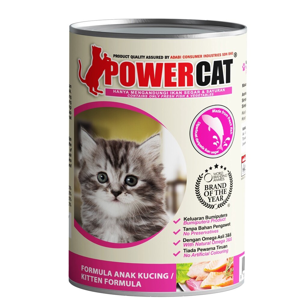Power Cat Canned Kitten / Ocean Fish / Tuna / Tuna Sardine Wet Food ...