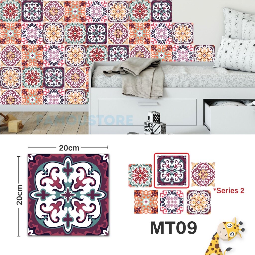 Famoustore 20X20CM Mosaic Tile Wall Tiles Sticker Waterproof Self ...