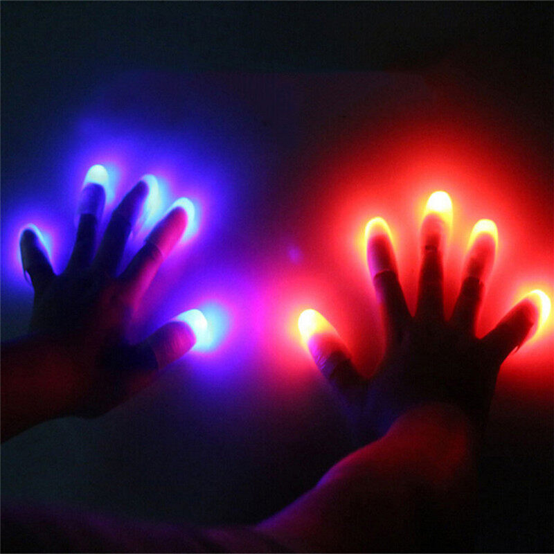 HONG Hot Sale 2Pcs Magic Super Bright Light Up Thumbs Fingers Trick ...