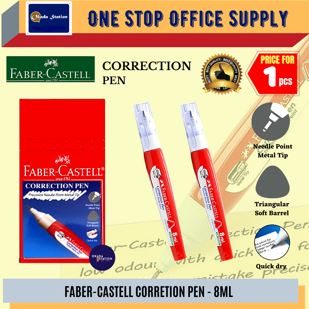 Faber Castell Correction Pen 8ml / Liquid Paper / Correction Liquid ...